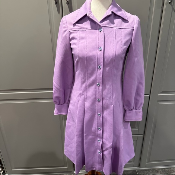 Vintage | Dresses | 96s Vintage Long Sleeve Lavender Mod Dress | Poshmark